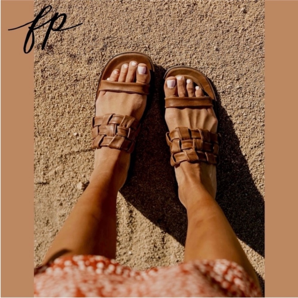 Free People Woven River Winding River Sandals / Tan - Gem